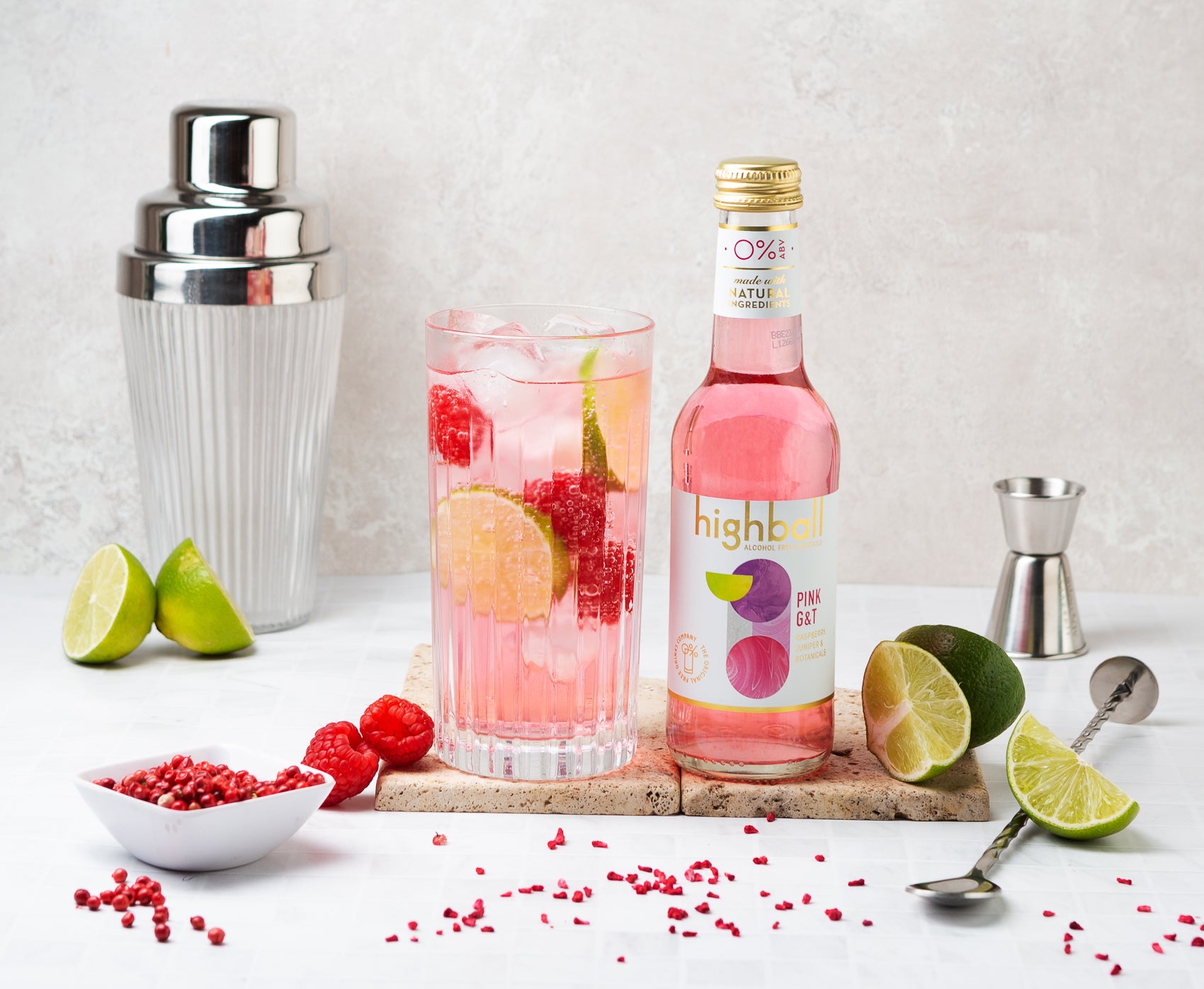 Highball Alcohol-Free Cocktails Pink G&T – Highball Alcohol Free Cocktails